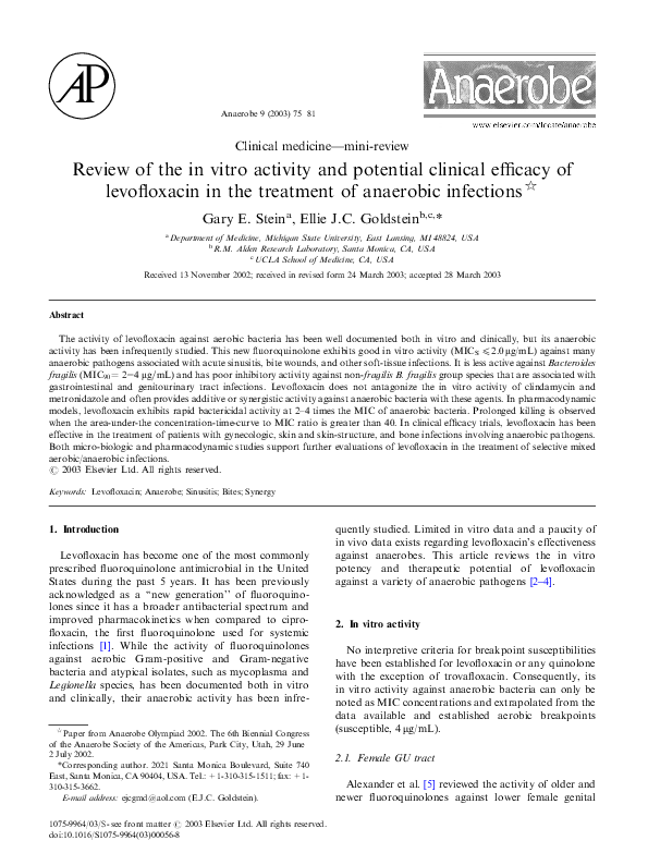 (PDF) Review of the in vitro activity and potential clinical efficacy ...
