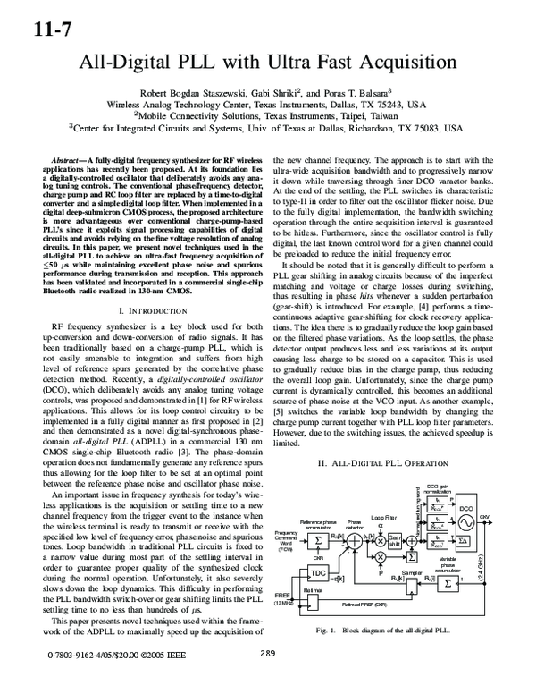 (PDF) All-Digital PLL with Ultra Fast Acquisition