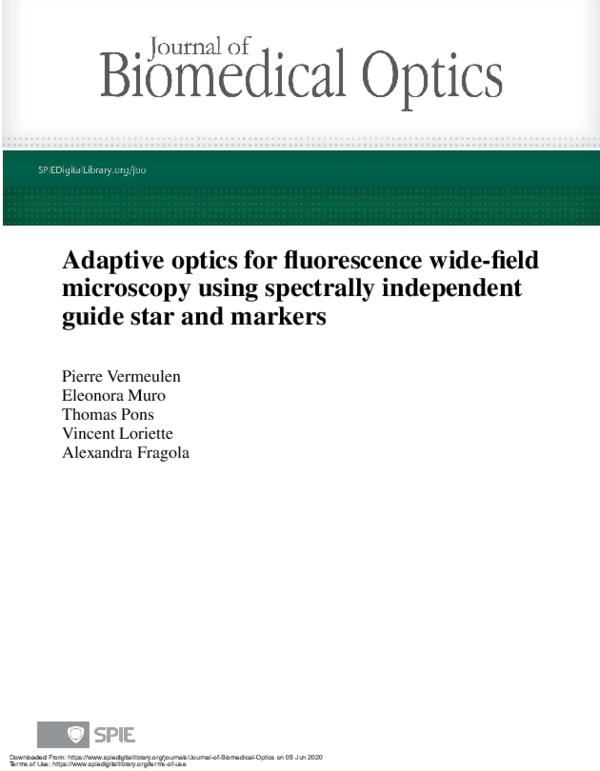 (PDF) Adaptive optics for fluorescence wide-field microscopy using spectrally independent guide ...