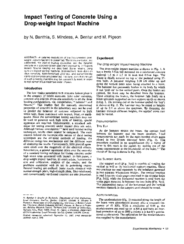 (PDF) Impact testing of concrete using a drop-weight impact machine