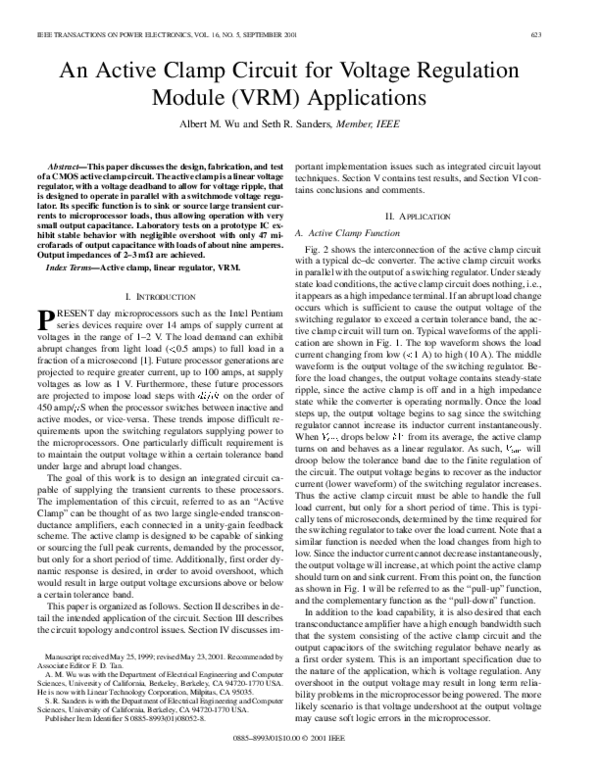 (PDF) An active clamp circuit for voltage regulation module (VRM ...