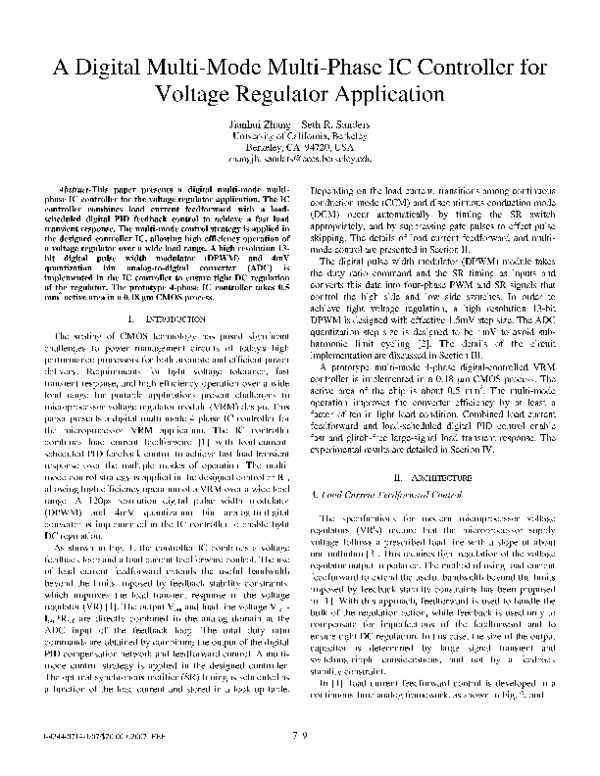 (PDF) A Digital Multi-Mode Multi-Phase IC Controller for Voltage ...