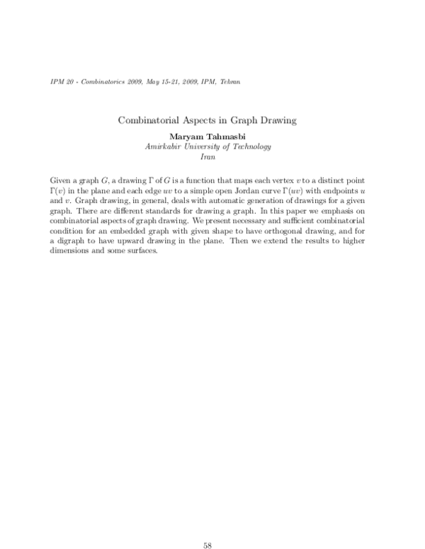 (PDF) Combinatorial Aspects in Graph Drawing
