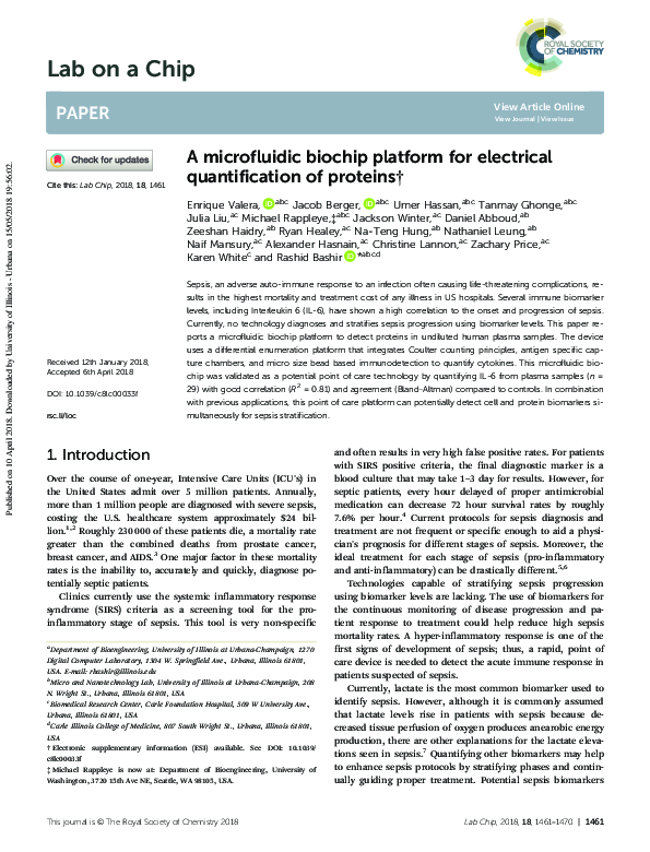 (PDF) A microfluidic biochip platform for electrical quantification of ...