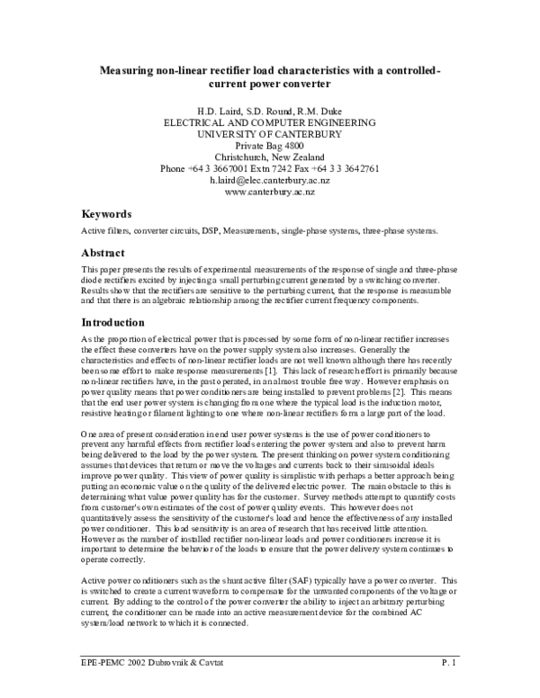 (PDF) Measuring non-linear rectifier load characteristics with a ...