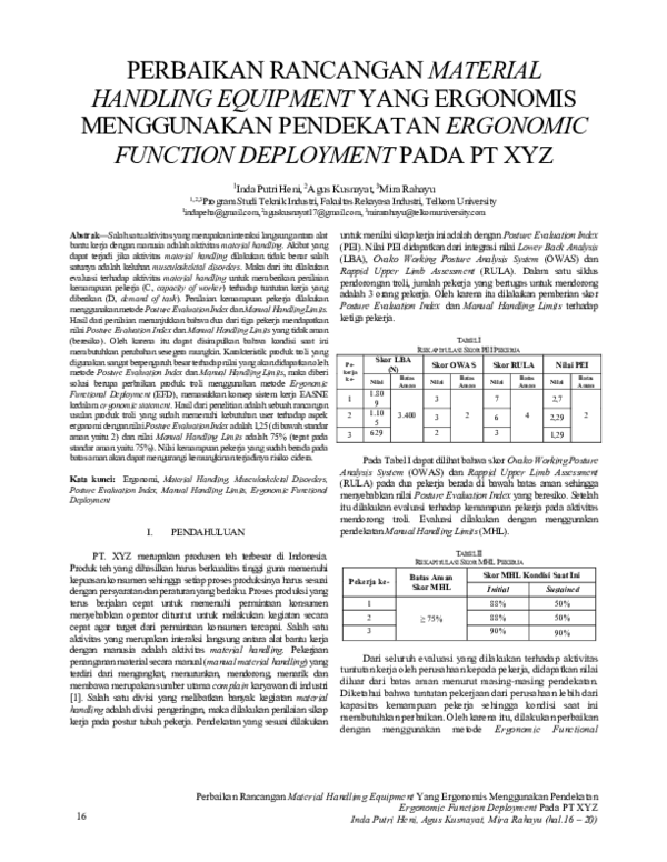 (PDF) Analisis Dan Perbaikan Rancangan Material Handling Equipment ...