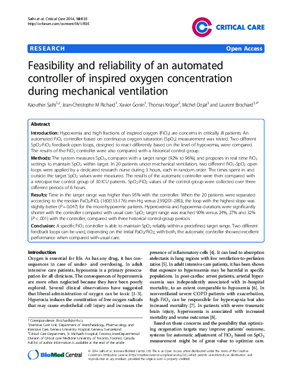 (PDF) Feasibility and reliability of an automated controller of ...