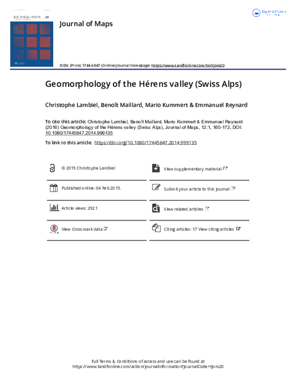 (PDF) Geomorphology of the Hérens valley (Swiss Alps)