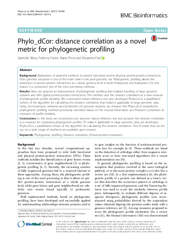 (PDF) Phylo_dCor: distance correlation as a novel metric for ... (PDF) Phylo_dCor: distance correlation as a novel metric for ...