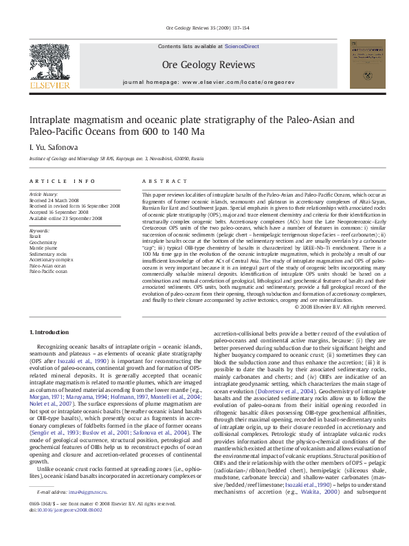 (PDF) Intraplate magmatism and oceanic plate stratigraphy of the Paleo-Asian and Paleo-Pacific ...