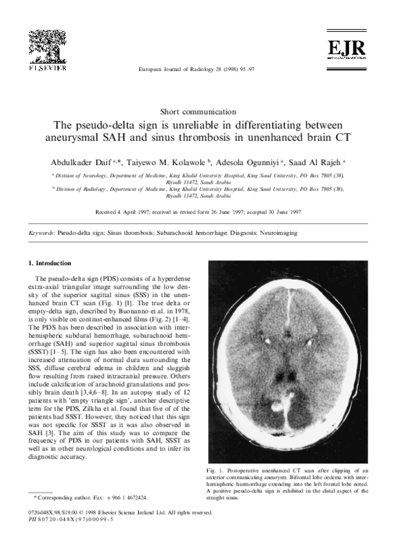 (PDF) The pseudo-delta sign is unreliable in differentiating between ...