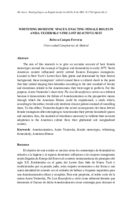 (PDF) Whitening Domestic Spaces: Enacting Female Roles in Anzia ...