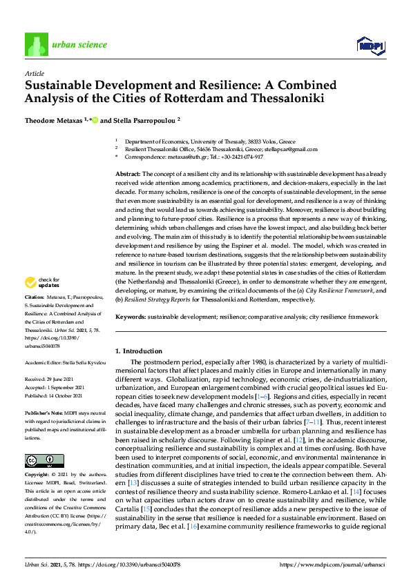 (PDF) Sustainable Development and Resilience: A Combined Analysis of ...