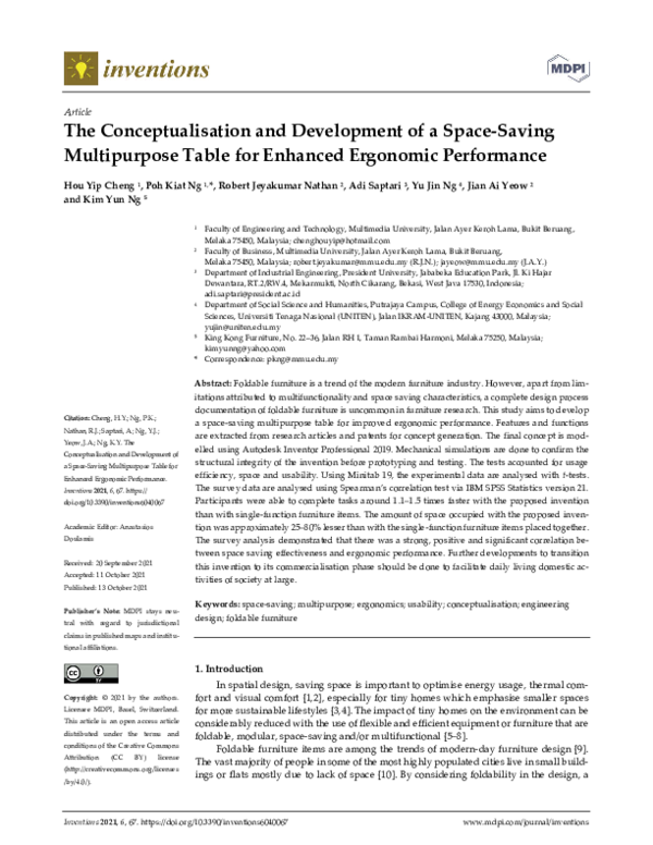 (PDF) The Conceptualisation and Development of a Space-Saving ...