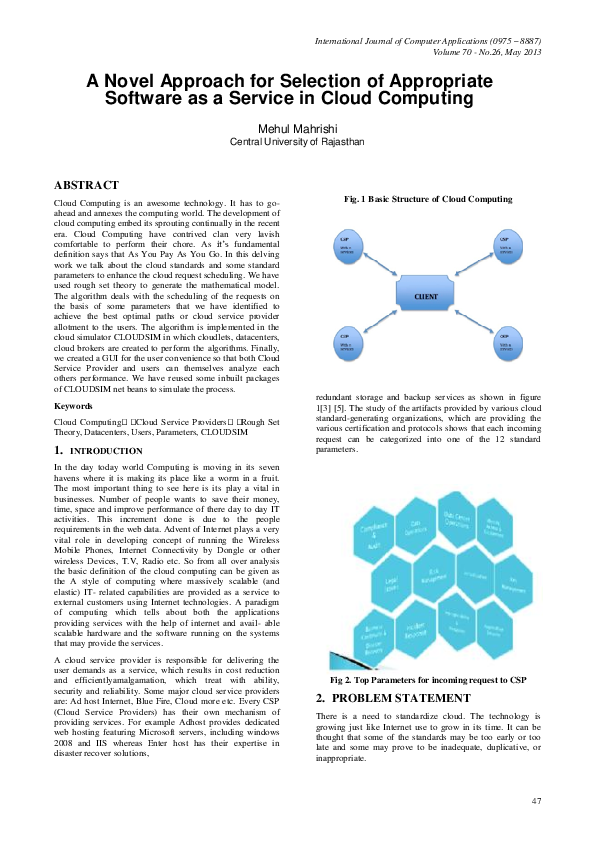 (PDF) A Novel Approach for Selection of Appropriate Software as a Service in Cloud Computing ...