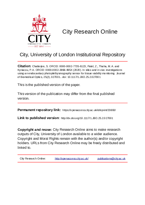 (PDF) In silico and in vivo investigations using an endocavitary ...