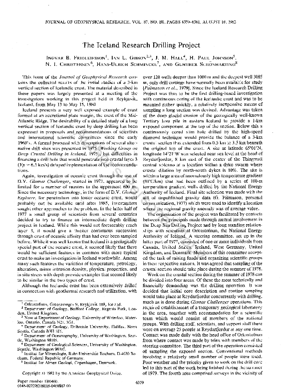 (PDF) The Iceland Research Drilling Project