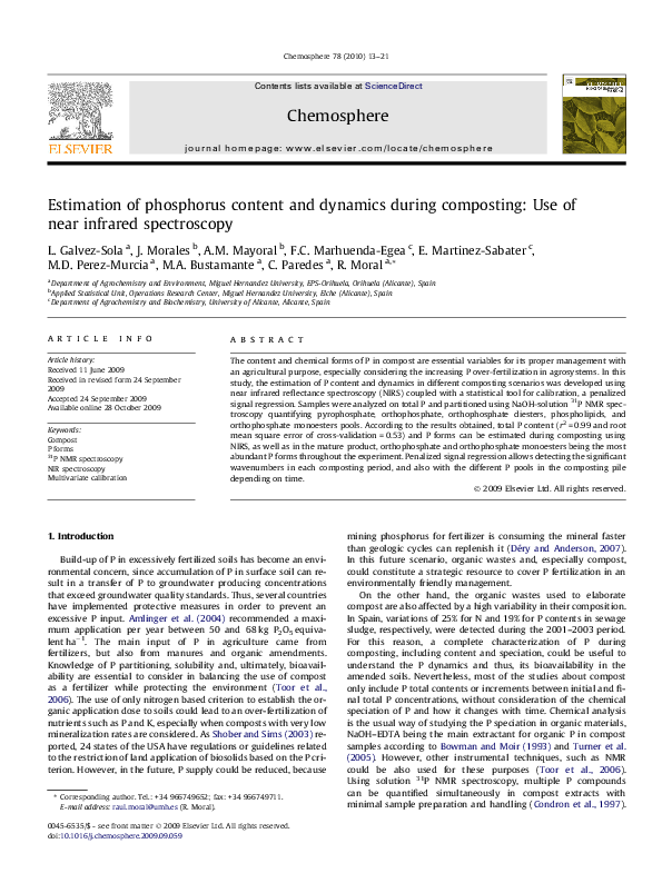 (PDF) Estimation of phosphorus content and dynamics during composting ...