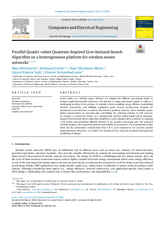 (PDF) Parallel Quadri-valent Quantum-Inspired Gravitational Search ...
