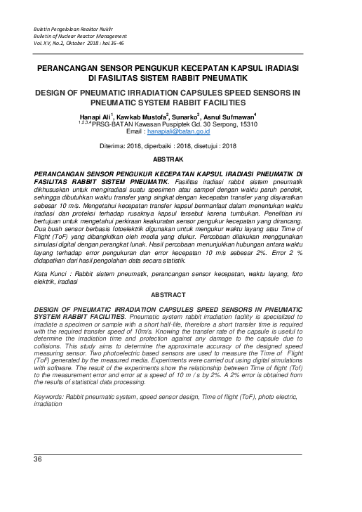 (PDF) Perancangan Sensor Pengukur Kecepatan Kapsul Iradiasi DI ...