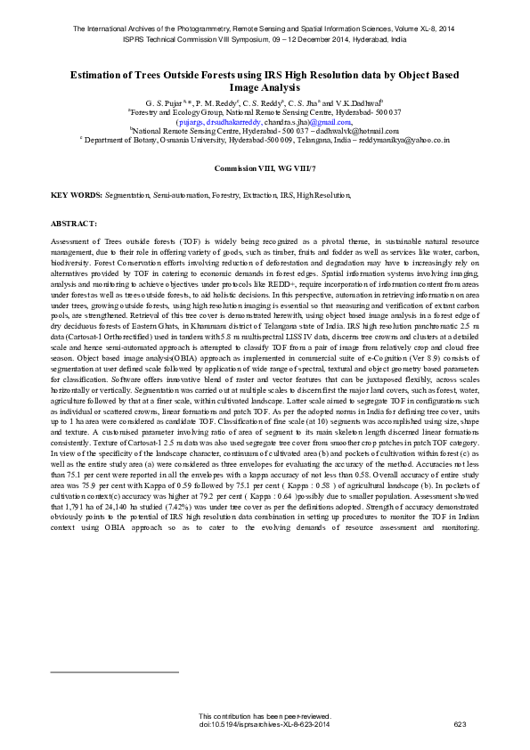 (PDF) Estimation of Trees Outside Forests using IRS High Resolution ...