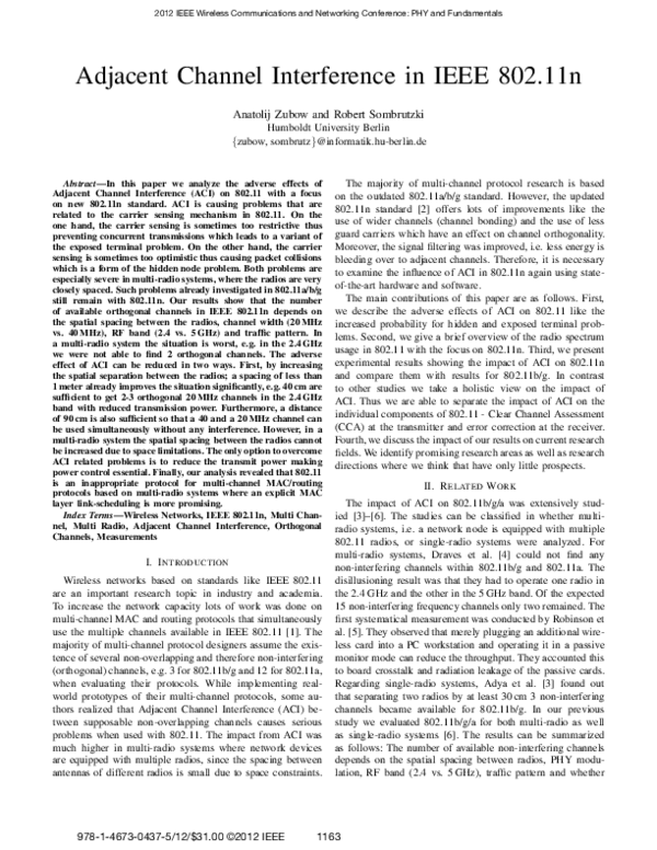 (PDF) Adjacent channel interference in IEEE 802.11 n