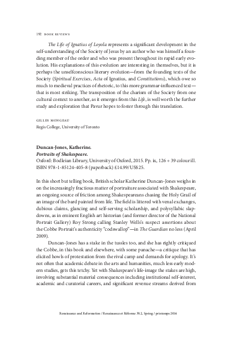 (PDF) Portraits of Shakespeare
