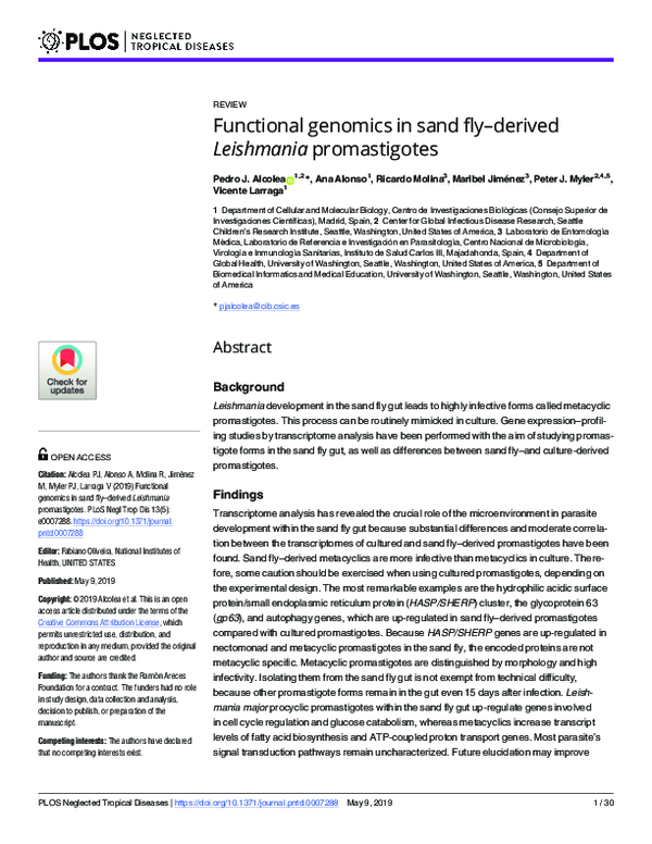 (PDF) Functional genomics in sand fly–derived Leishmania promastigotes