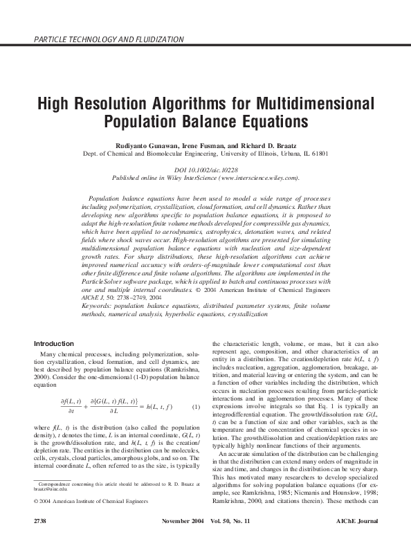(PDF) High resolution algorithms for multidimensional population ...