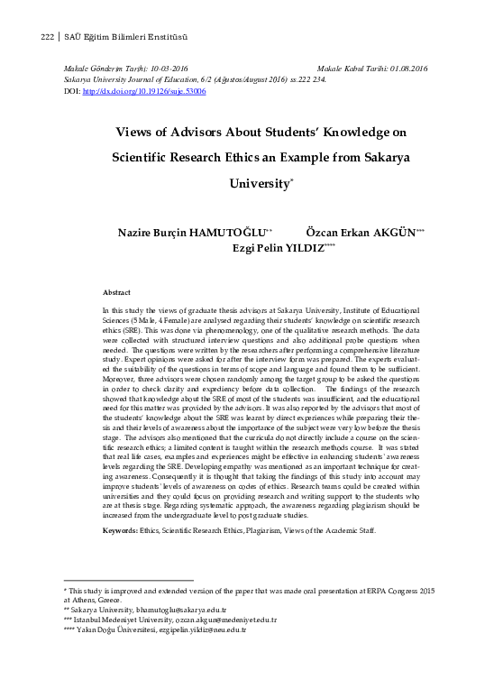 (PDF) Views of Advisors About Students’ Knowledge on Scientific ...