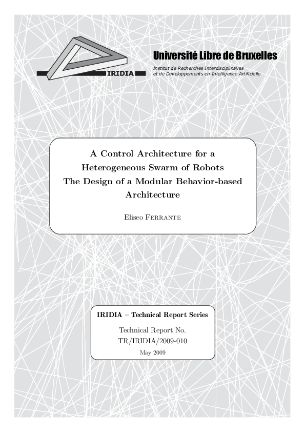 (PDF) A control architecture for a heterogeneous swarm of robots: The design of a modular ...