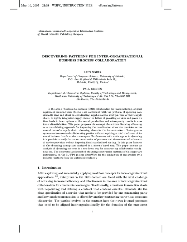 (PDF) Discovering patterns for inter-organizational business process ...