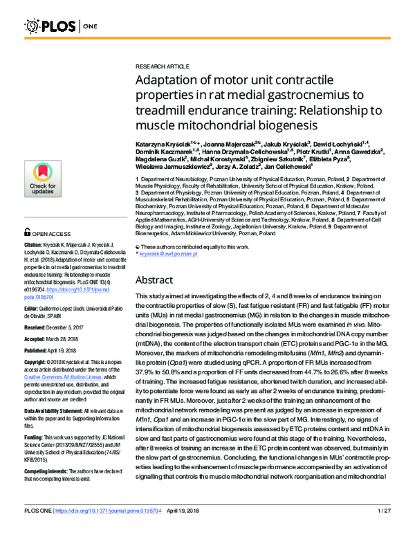 (PDF) Adaptation of motor unit contractile properties in rat medial ...