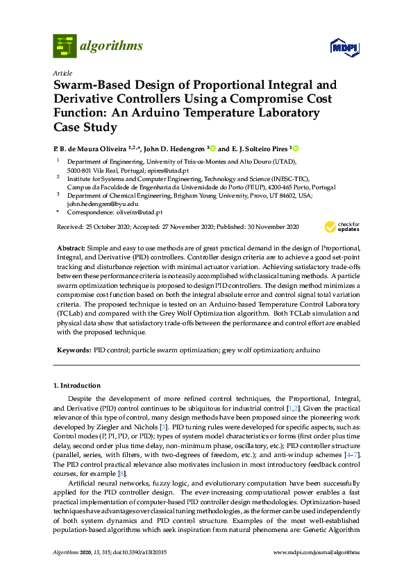 (PDF) Swarm-Based Design of Proportional Integral and Derivative ...