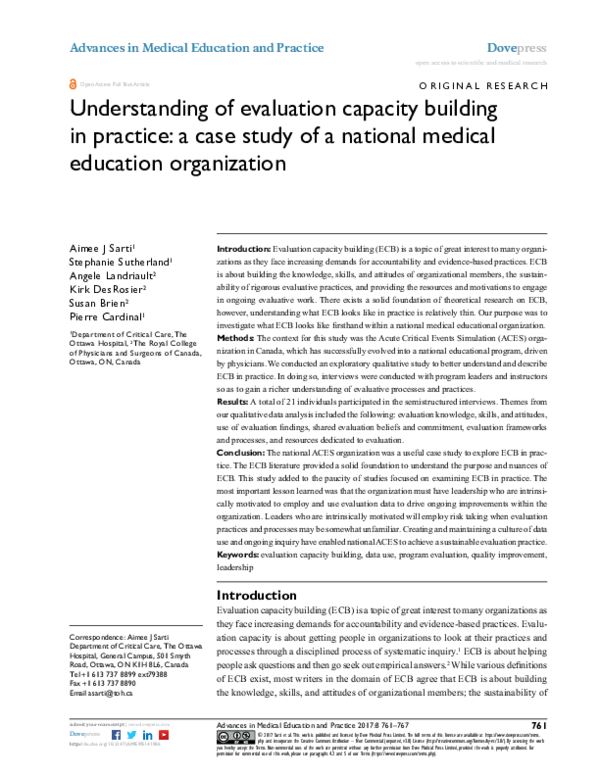 (PDF) Understanding of evaluation capacity building in practice: a case ...