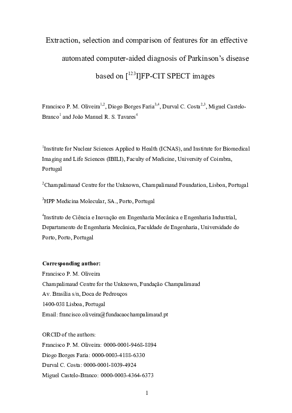 (PDF) Extraction, selection and comparison of features for an effective automated computer-aided ...