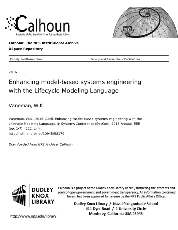 Enhancing model-based systems engineering with the Lifecycle Modeling Language