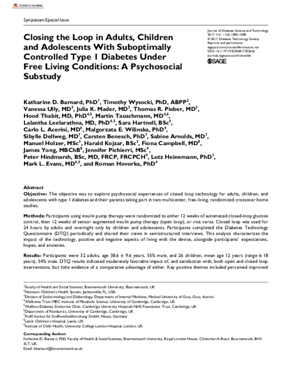 (PDF) Closing the Loop in Adults, Children and Adolescents With ...