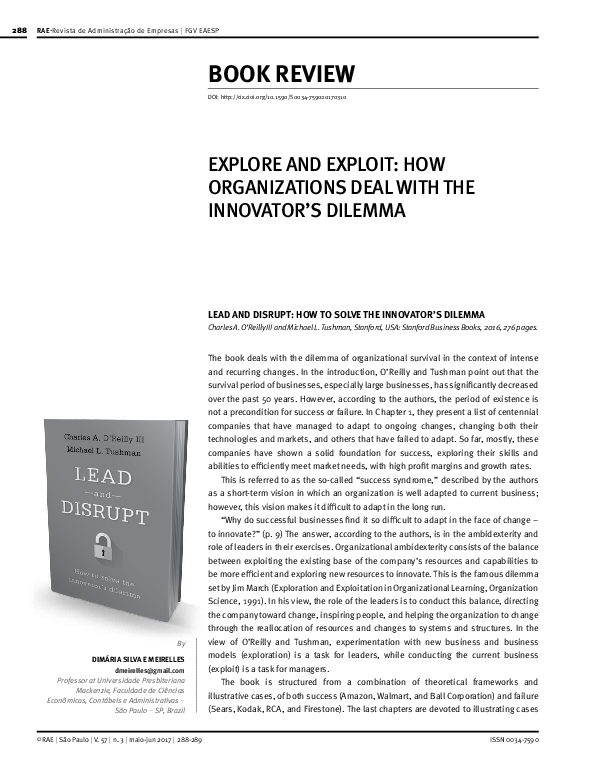 (PDF) Explore and Exploit: How Organizations Deal with the Innovator's ...
