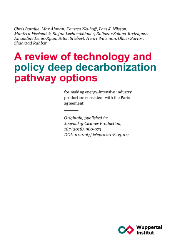 (PDF) A review of technology and policy deep decarbonization pathway ...