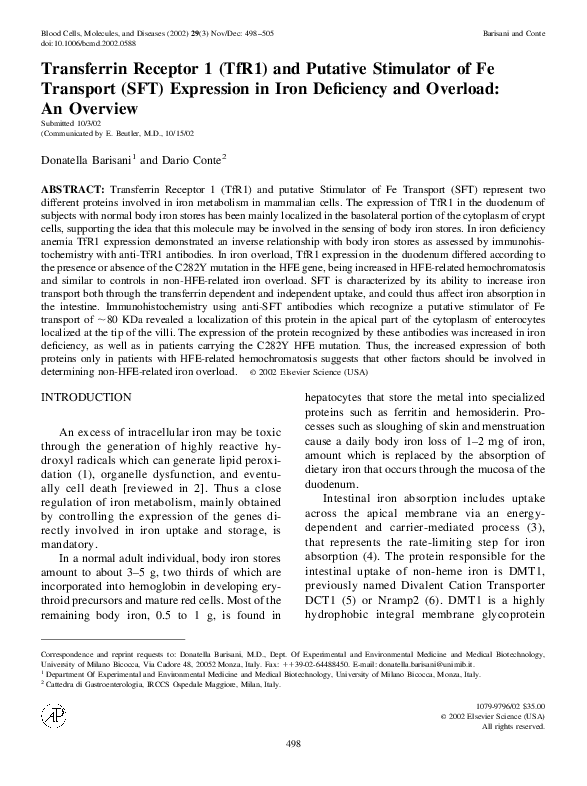 (PDF) Transferrin Receptor 1 (TfR1) and Putative Stimulator of Fe ...