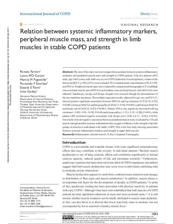 (PDF) Systemic Inflammation Impact on Muscle Mass & Strength in COPD