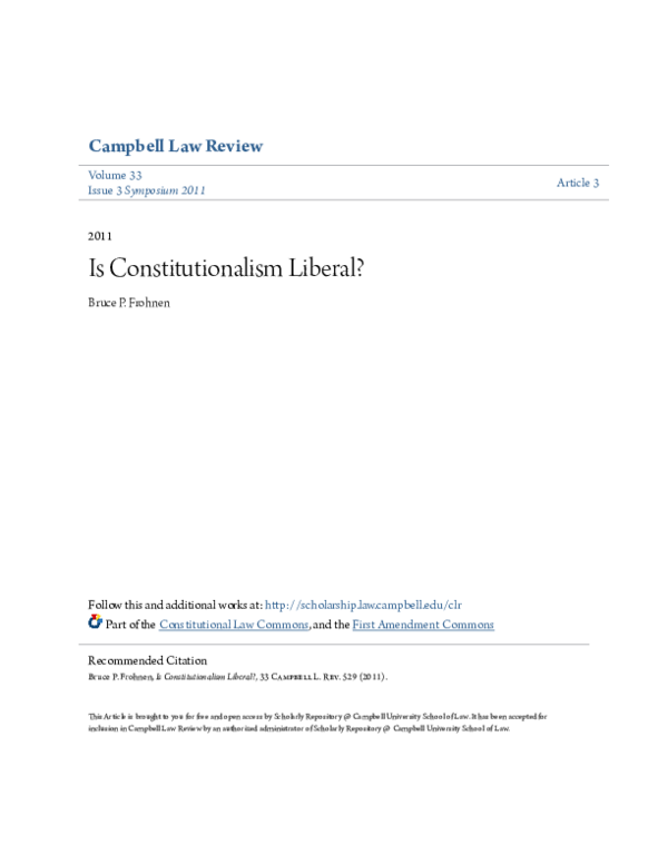 (PDF) Is Constitutionalism Liberal?