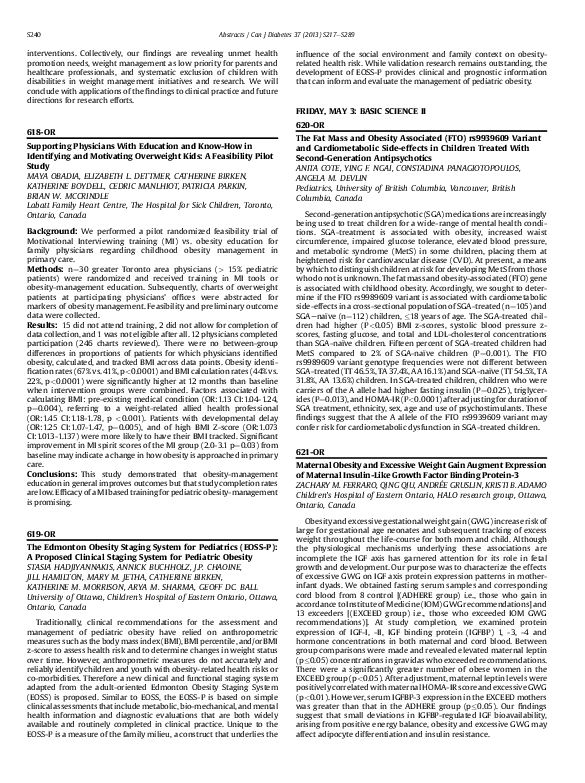 (PDF) The Edmonton Obesity Staging System for Pediatrics (EOSS-P): A ...