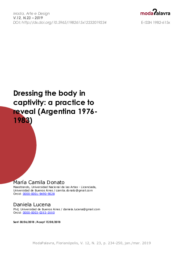 (PDF) Dressing the body in captivity: a practice to reveal (Argentina ...