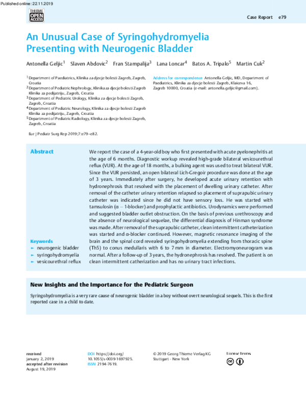 (PDF) An Unusual Case of Syringohydromyelia Presenting with Neurogenic ...