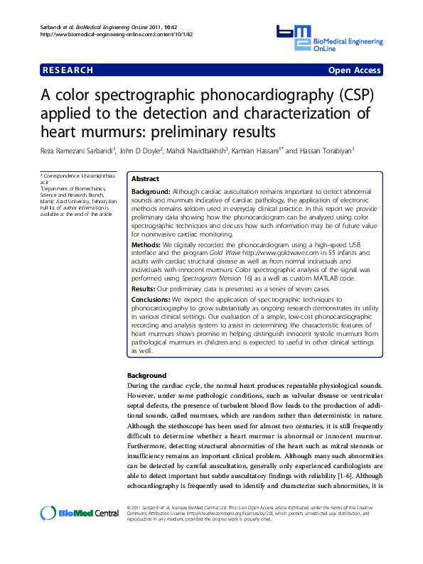 (PDF) A color spectrographic phonocardiography (CSP) applied to the ...