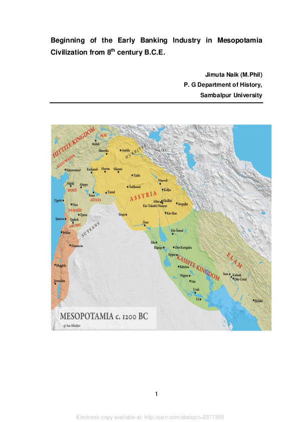 (PDF) Beginning of the Early Banking Industry in Mesopotamia ...