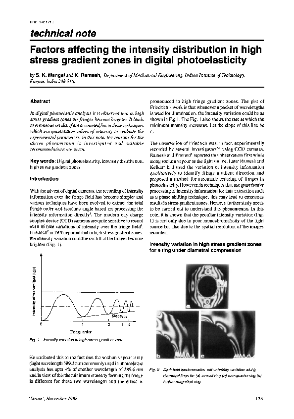 (PDF) Factors affecting the intensity distribution in high stress ...