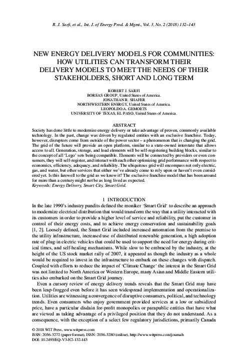 (PDF) New energy delivery models for communities: how utilities can ...